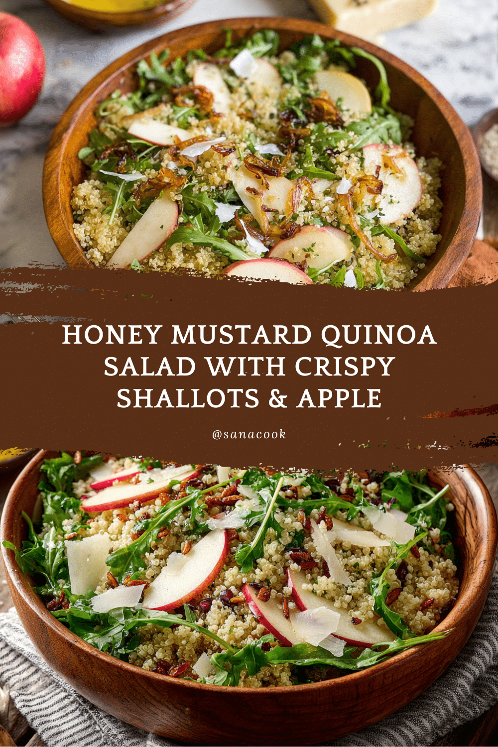 Honey Mustard Quinoa Apple Salad with Crispy Shallots – Fresh & Flavorful