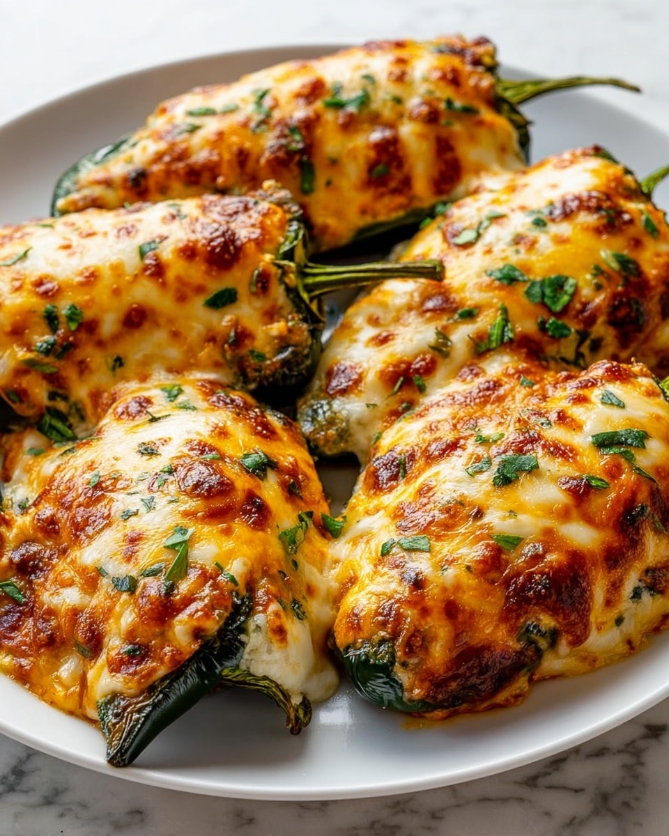 Oven-Baked Chile Rellenos with Cheese and Enchilada Sauce