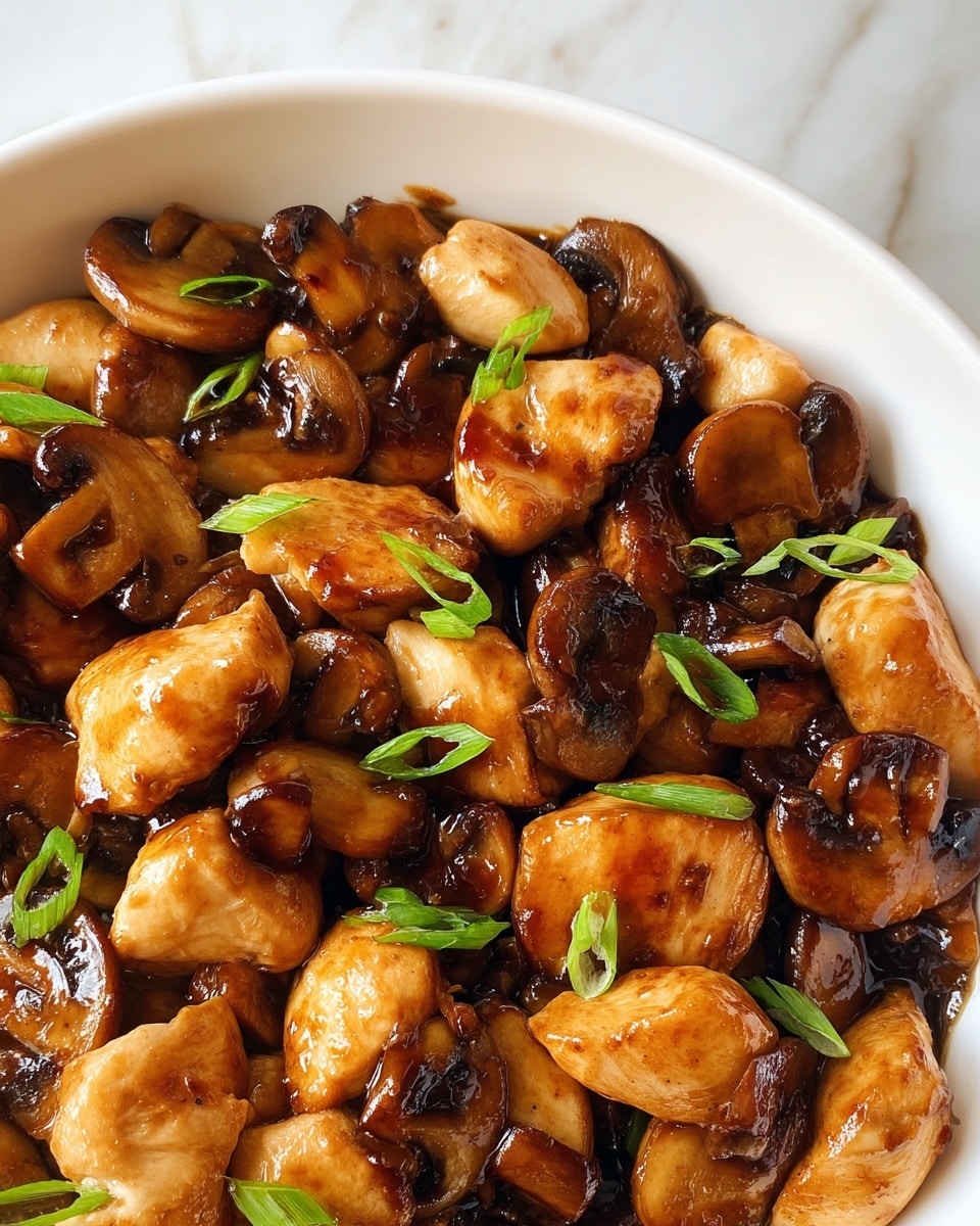 Chinese Chicken with Mushrooms and Vegetables in Oyster Sauce